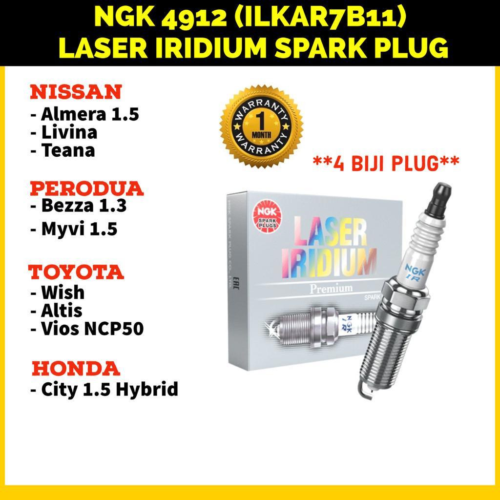 【100% ORIGINAL】 NGK 4912 (ILKAR7B11) LASER IRIDIUM SPARK PLUG - BEZZA ...