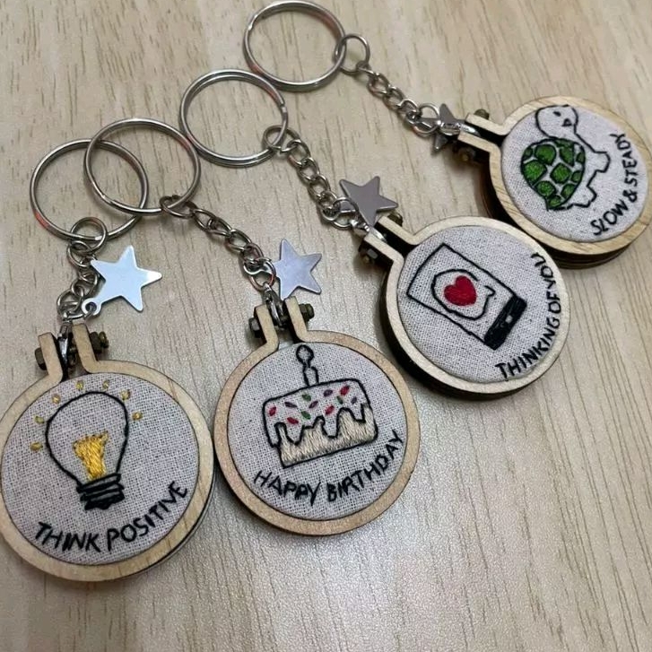 Embroidery Keychain (handmade) | Shopee Malaysia
