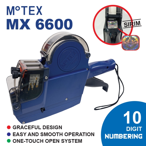 ORIGINAL MOTEX MX 6600 HAND LABELLER/DOUBLE LINE/10 DIGIT NUMBERING ...