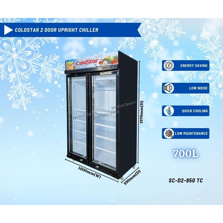 NEW - COLDSTAR 2 Door Upright Chiller [DELIVERY - KLANG VALLEY] - 700L | Shopee Malaysia