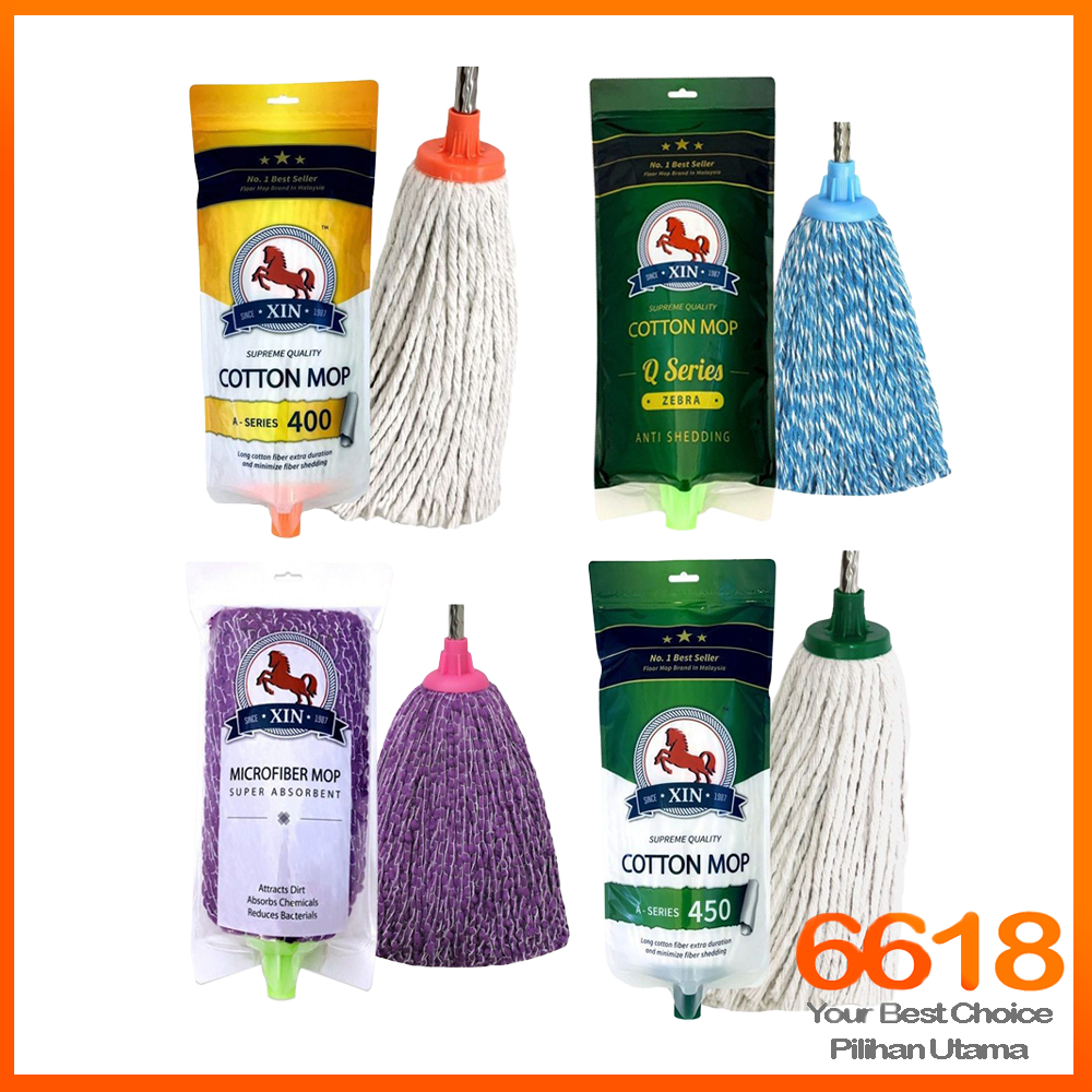 Xin Horse Mop Serbaguna Kapas Microfiber Menarik Kotoran Kepala Mop ...
