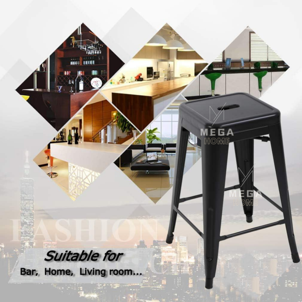 100% NEW STOCK Bar Stool 76CM Tolix Kerusi Makan Kerusi Besi Cafe Chair ...