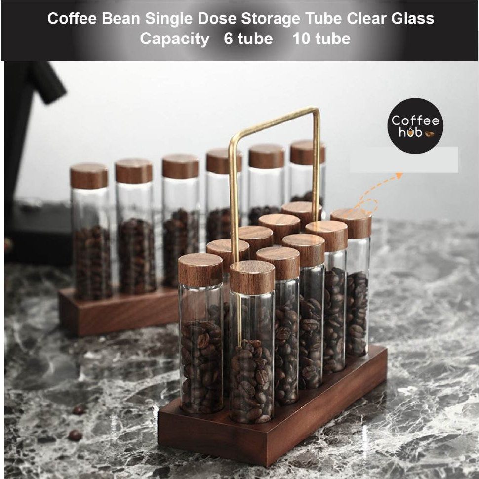 (Ready Stock)Coffee Bean Tube Storage Glass Display Rack Tea Bottle ...