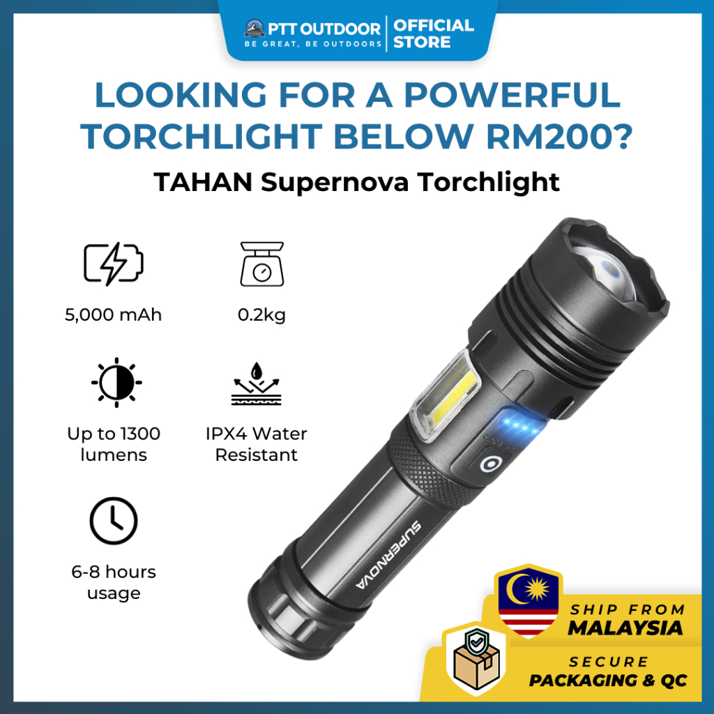 🚚Same Day Delivery🚚 TAHAN Supernova Torchlight with Rechargeable ...