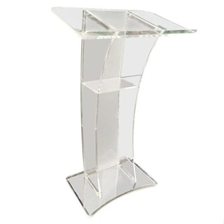 Acrylic Podium Rostrum Transparent Speaker Table LED Conference Host ...
