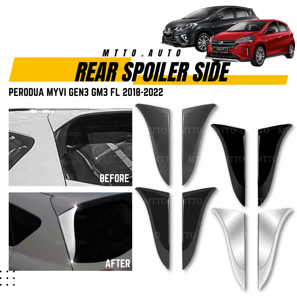 MTTO Perodua Myvi 2018-2022 Gen3 Gm3 FL Exterior Car Rear Spoiler Side ...