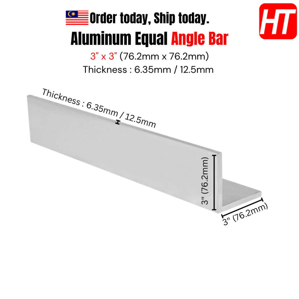 [3"x3"] Aluminum Equal Angle Bar / Aluminum Angle Corner L Shape ...