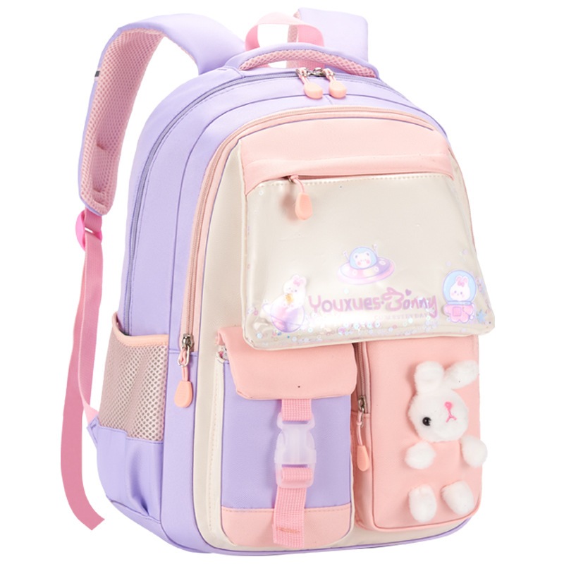 New primary school student schoolbag girl a small white rabbit ultra ...