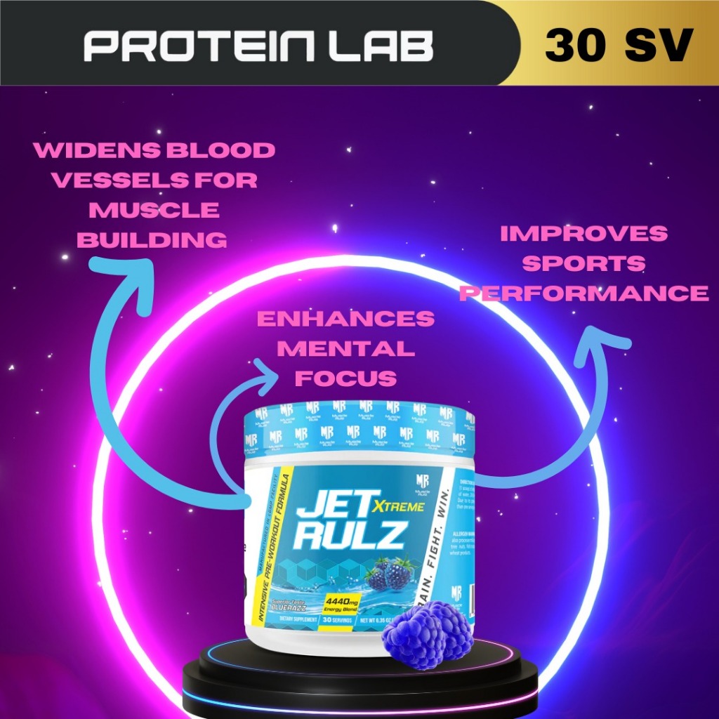 MUSCLERULZ JETRULZ XTREME BLUE RASPBERRY (30 SERVINGS) (Harden ...