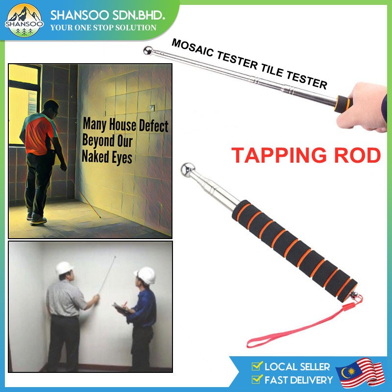 200cm Hollow Tiles Checker Thickened Telescopic Rod Detection Hammer ...
