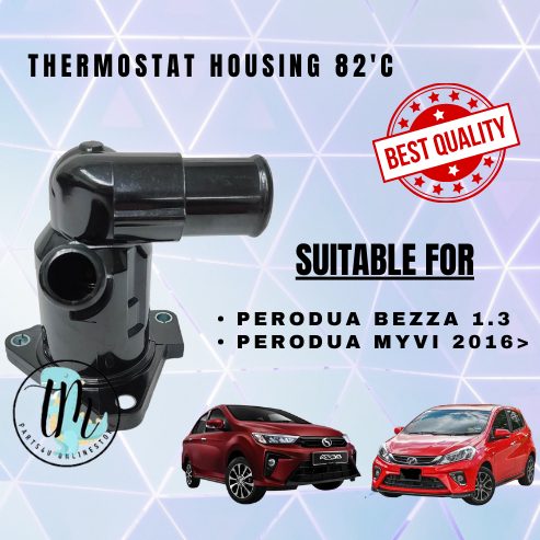 THERMOSTAT HOUSING 82"C PERODUA BEZZA 1.3, MYVI NEW 2016> (16031-BZ021 ...