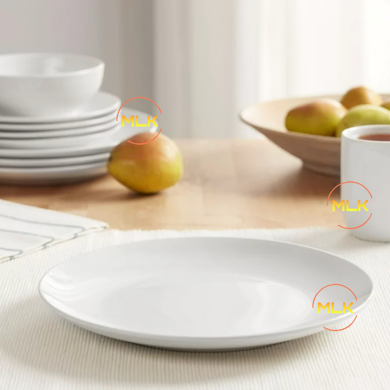 WHITE PORCELAIN SHALLOW PLATE/ Fruit Plate/ Dinner Plate/ Shallow Plate ...