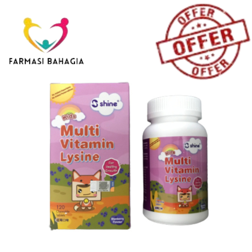 SHINE KIDS MULTIVITAMIN LYSINE 120'S (BLUEBERRY FLAVOUR) | Shopee Malaysia