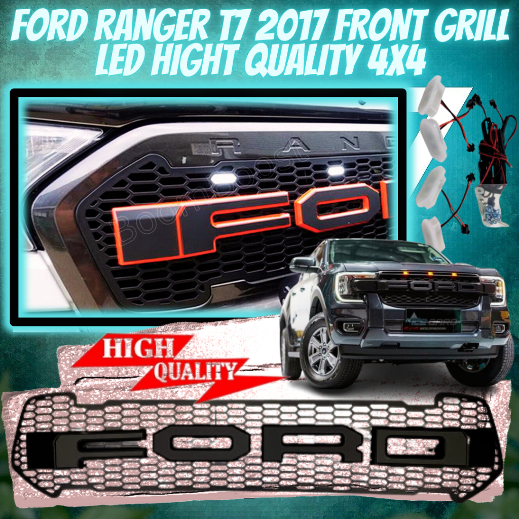 Ford Ranger T7 2017 FRONT GRILL LED HIGHT QUANLITY 4X4 | Shopee Malaysia