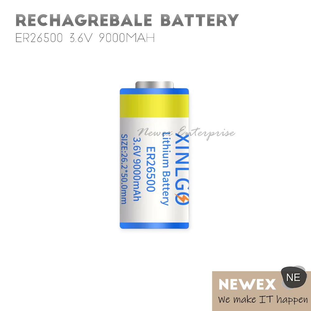ER26500 lithium battery 9000mAh 3.6V Li-SOCl2 ER 26500 Rechargeable ...