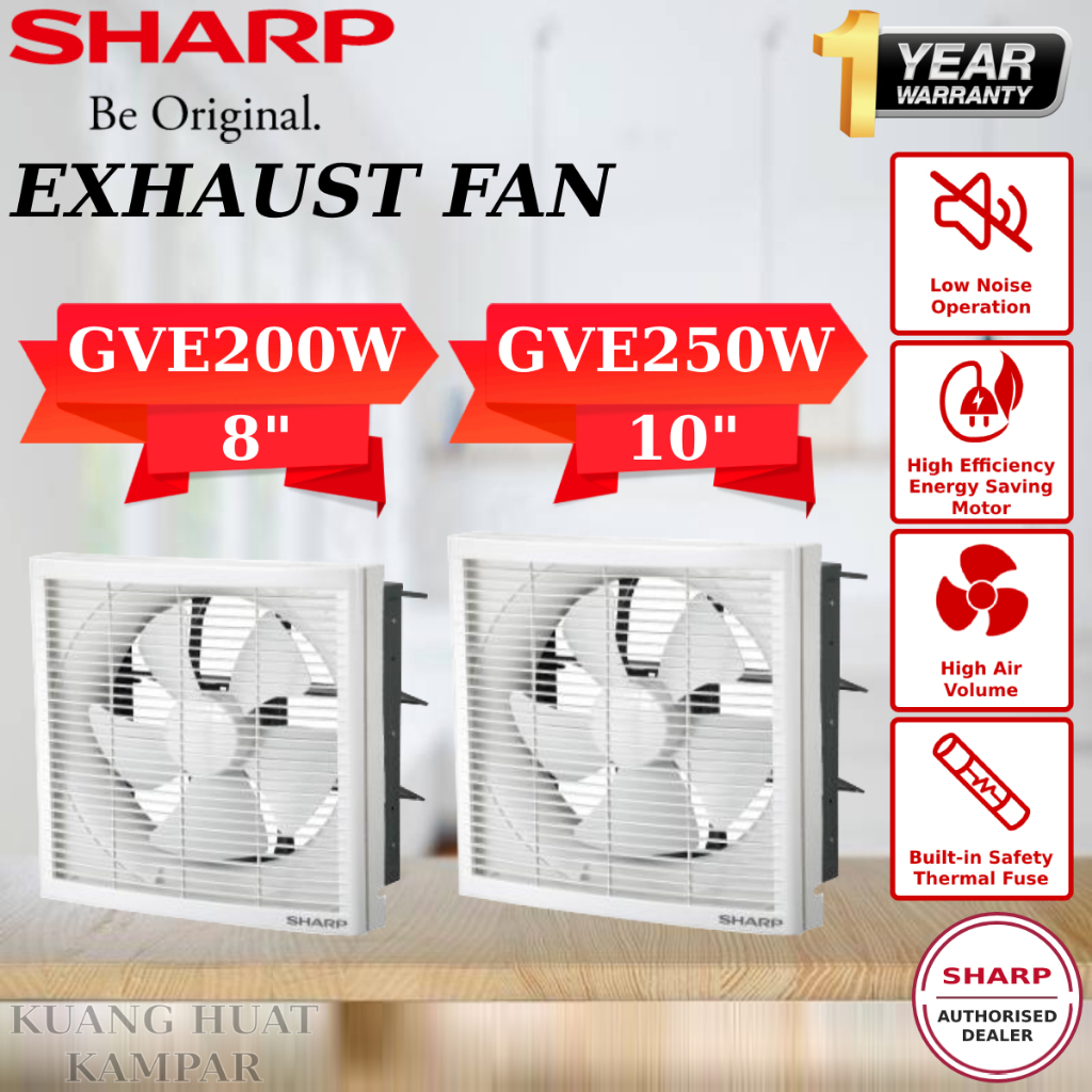 SHARP 8" // 10" EXHAUST FAN GVE200W // GVE250W // KHIND 10" VENTILATION ...