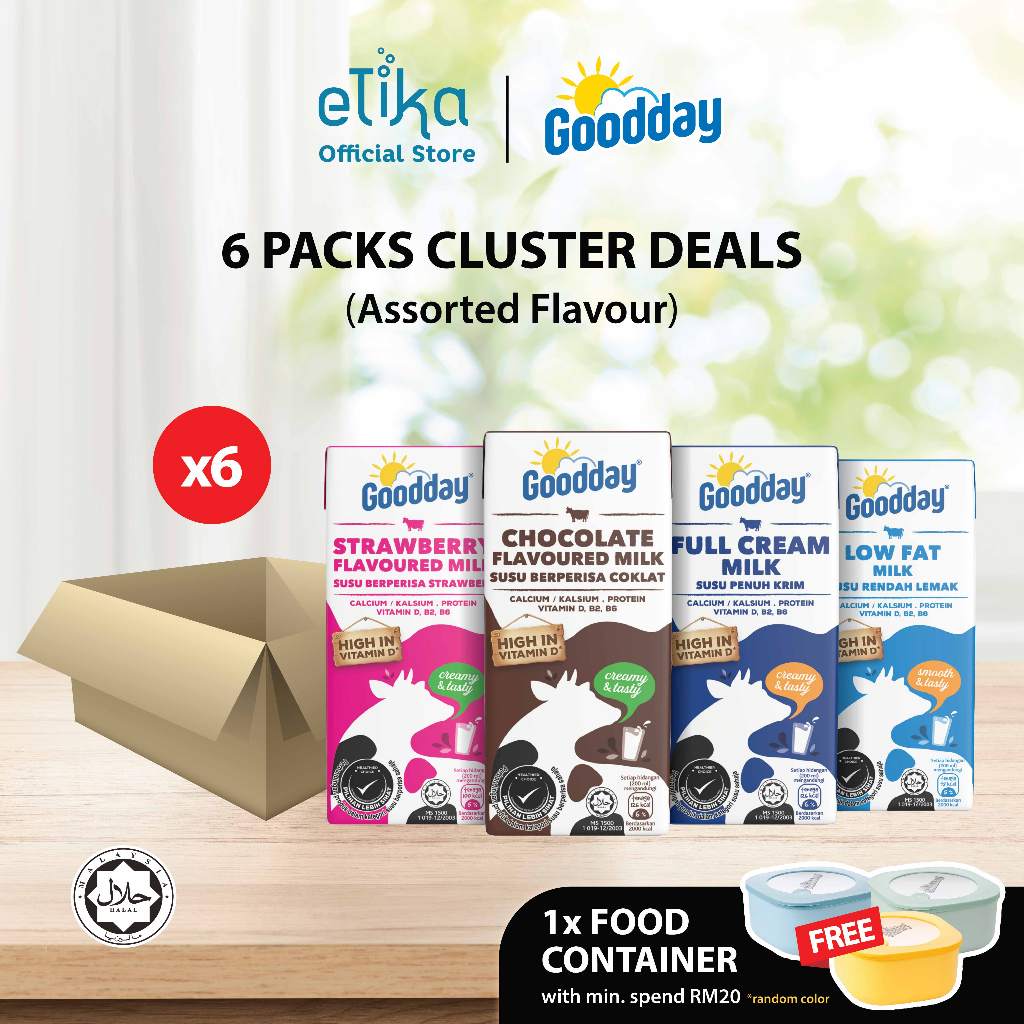 Goodday UHT - Chocolate/Strawberry/Full Cream/Low Fat Milk (200ml x 6 Packs) | Shopee Malaysia