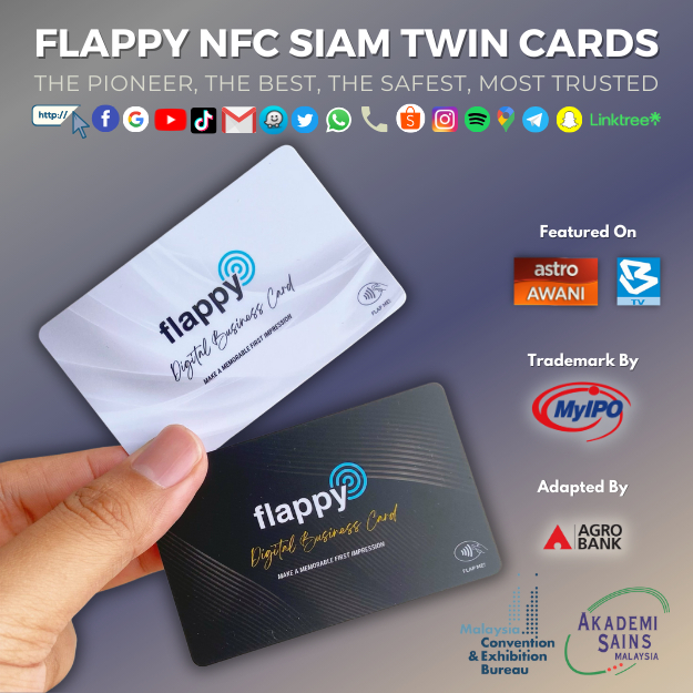 Flappy NFC Digital Business Card - 1 BLACK 1 WHITE | Shopee Malaysia