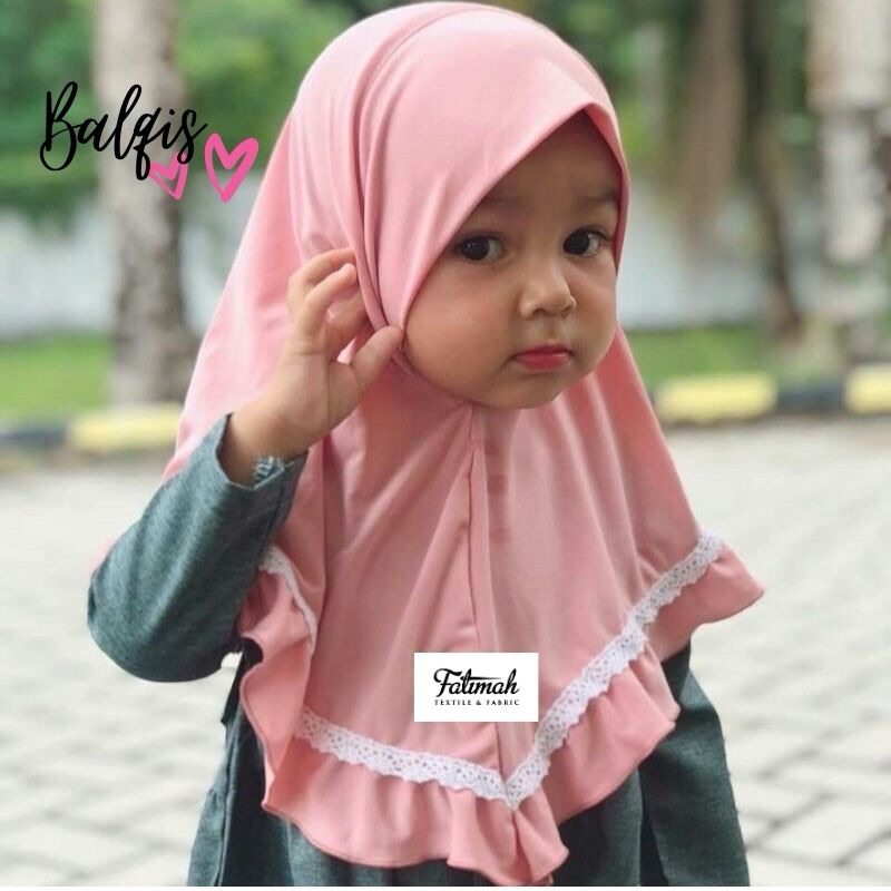 (NEW) FATIMAH Balqis Tudung Instant Anak Renda (0-3 tahun) Hijab Kanak ...