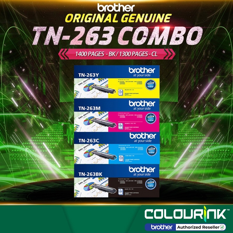 Brother Original Genuine TN263 Combo Laser Toner BKCMY for HL-L3230CDN ...