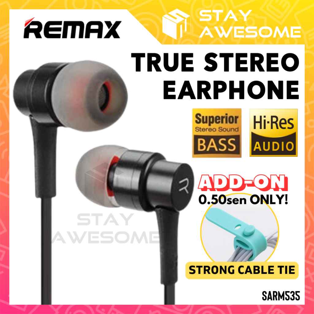 REMAX Earphone 3 5mm Earphone Black In Ear Earphone With Mic Wired ...