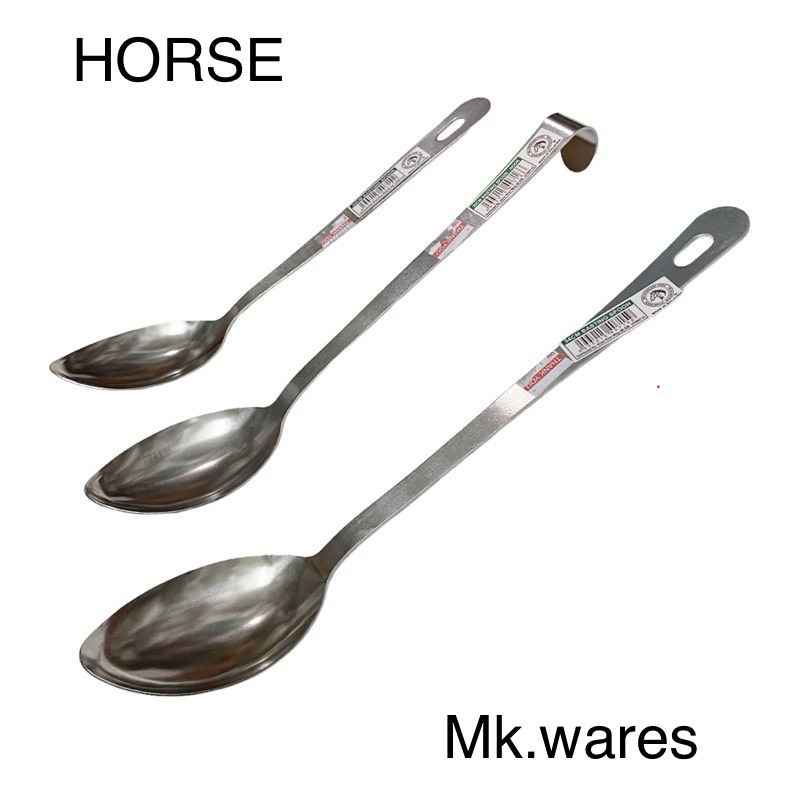 Mk.wares HORSE BRAND 18cr Basting Spoon 30cm&34cm/Senduk Steel/Senduk ...