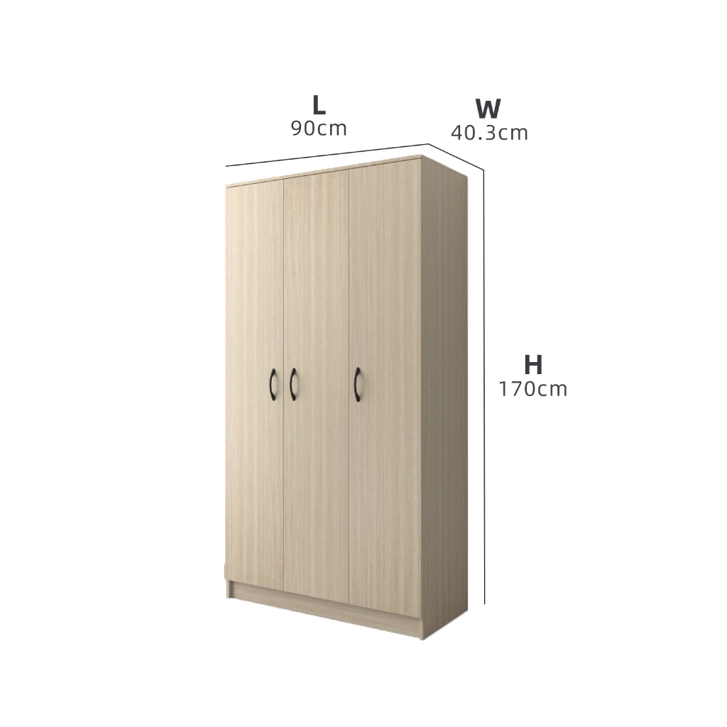 [FREE Shipping & FREE Installation] KitchenZ 3 Door Wardrobe Storage ...