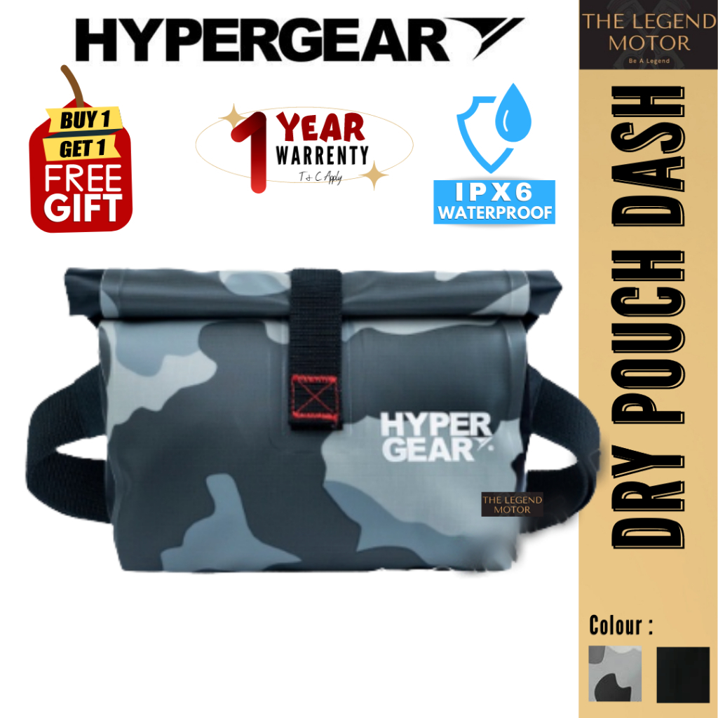 HYPERGEAR DRY POUCH DASH WATER PROOF BAG CROSSBODY Black Camo GREY ...