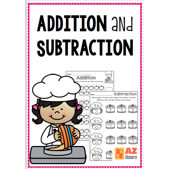 PDF Cake & Garden Theme Addition and Subtraction Printable Math ...