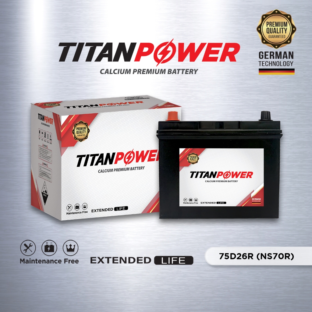 TITANPOWER NS70R (75D26R) MAINTENANCE FREE BATTERY | Shopee Malaysia