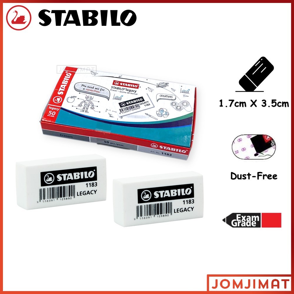 Stabilo Legacy White Eraser 1183 / White Rubber Eraser Stabilo Office ...