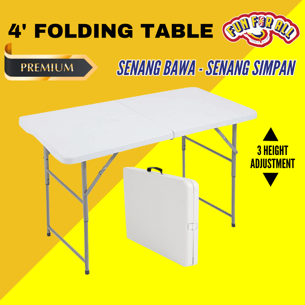 𝐐𝐮𝐚𝐥𝐢𝐭𝐲 Folding Table Meja Lipat Kualiti 4 Kaki Senang Bawa Simpan ...