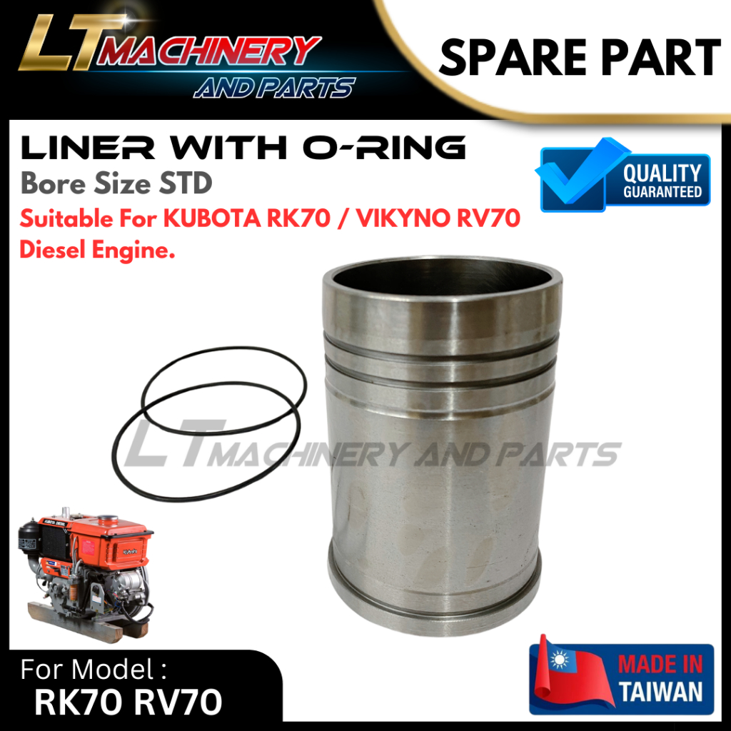 [ Made In Taiwan ] Kubota Vikyno RK70 RV70 Engine Cylinder Liner with O ...