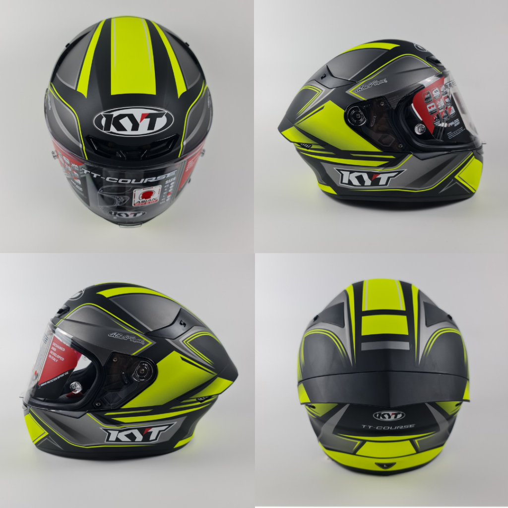KYT TT COURSE FULL FACE HELMET (MARIO, SPACE MONKEY, DALLA PORTA, KASMA ...