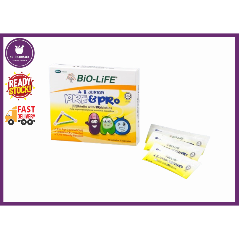 BIO-LIFE AB Junior Prebiotics & Probiotics Sachet 10's [Aid Digestion ...