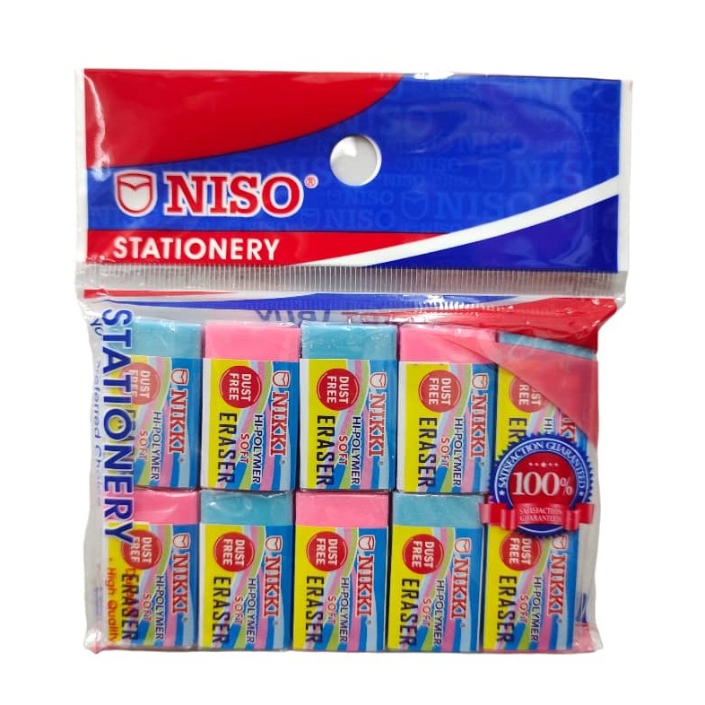NISO HI-POLYMER SOFT COLOUR ERASER DUST FREE 10PCS/PACK ( DEC10S ...