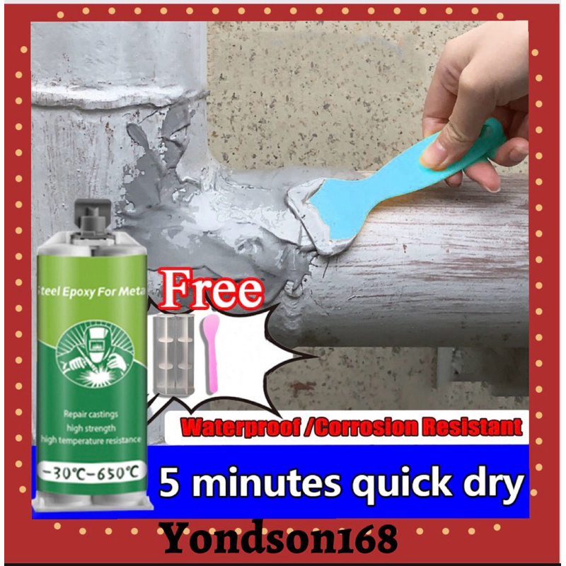 Ejen pembaikan paip logam 铸工胶 金属管道修补剂 100ML hard as iron BYC Metal ...