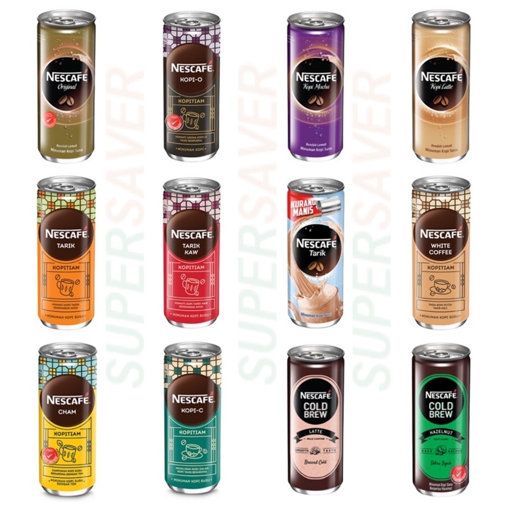 Nescafe Cans Milk Coffee Drink Original Teh Tarik Mocha Milo Milo Kaw ...