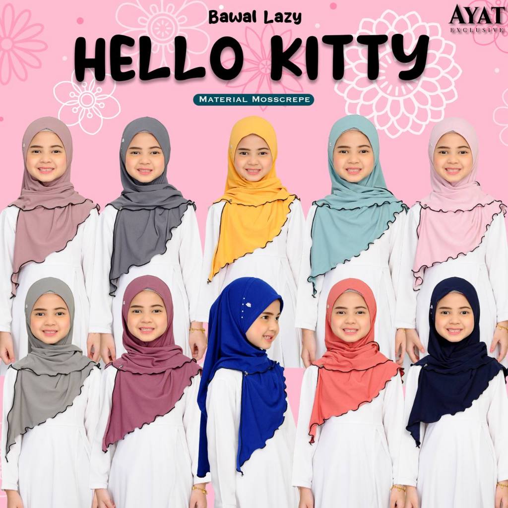 TUDUNG BUDAK BAWAL LAZY HELLO KITTY LAYLA | Shopee Malaysia