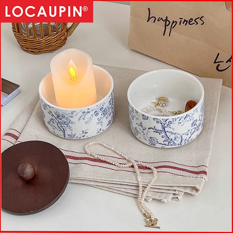 Locaupin Ceramic Jewelry Box Ring Holder Girls Trinket Containers with ...