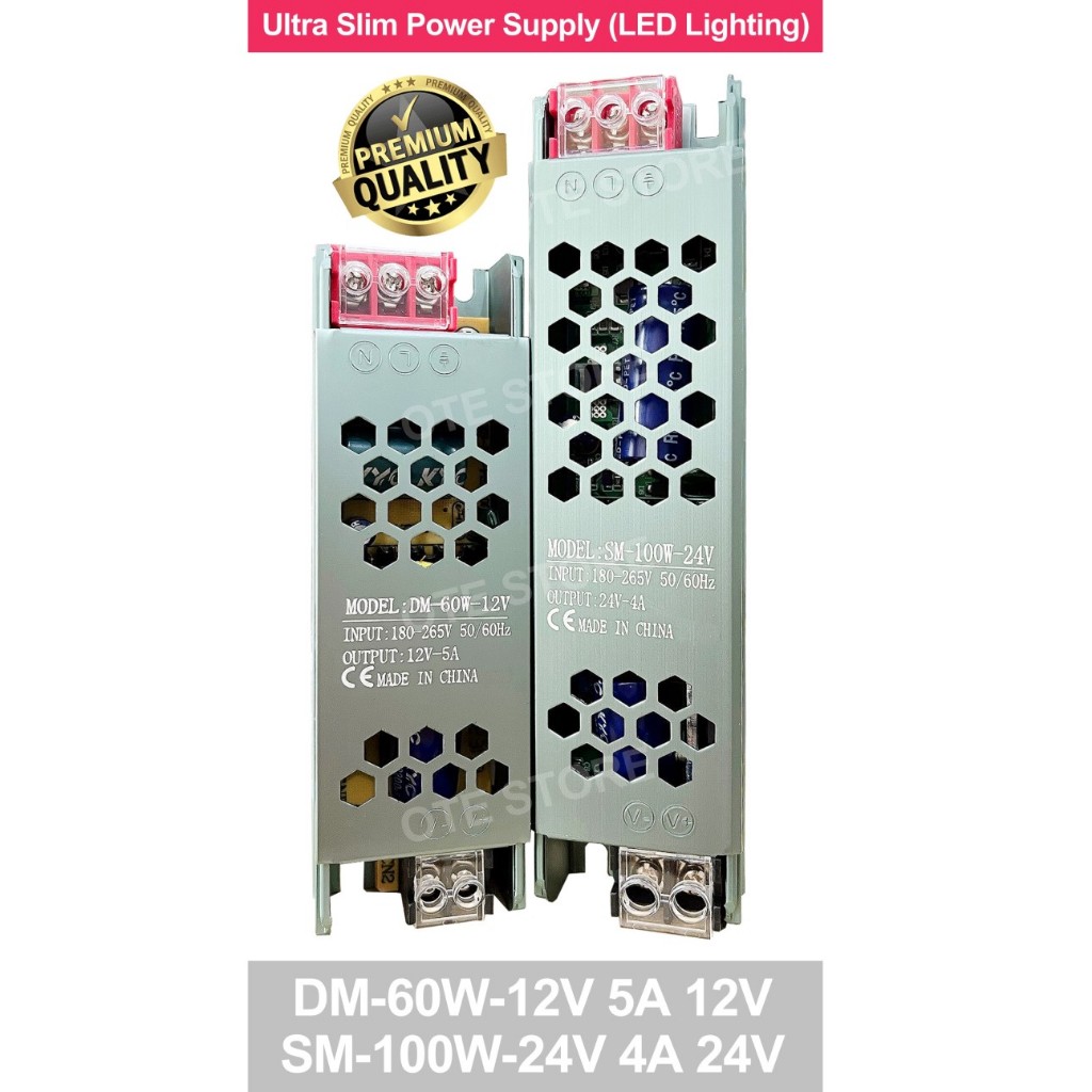 AC to DC Ultra Slim LED Lighting Power Supply 60W 12V 5A 100W 24V 4A ...