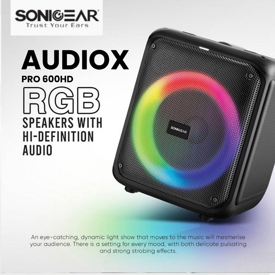 Sonicgear Audiox Pro 600hd Portable Bluetooth Speaker With Phone Docking | Free Wireless Mic ...