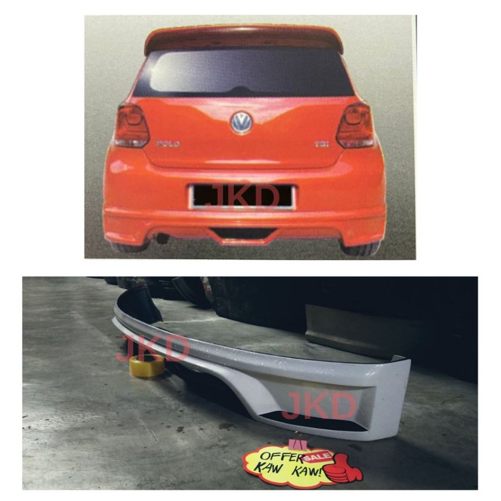CLEAR STOCK!!! VOLKSWAGEN POLO (RIEGER) REAR SKIRT LIPS PU RUBBER REAR ...