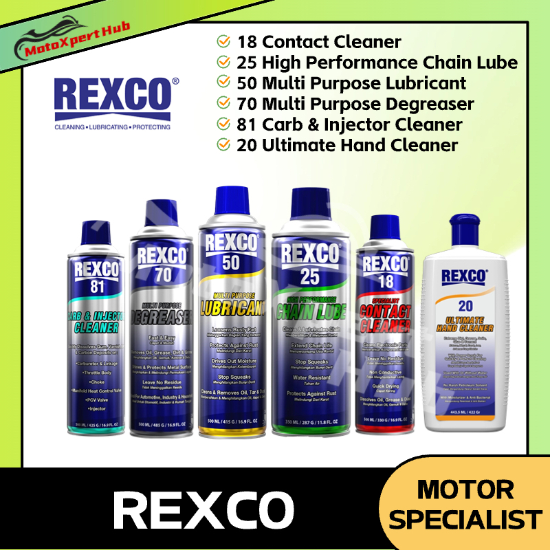 Rexco 18/20/25/50/70/81 Specialist Chain Lube/Contact Cleaner/Multi ...