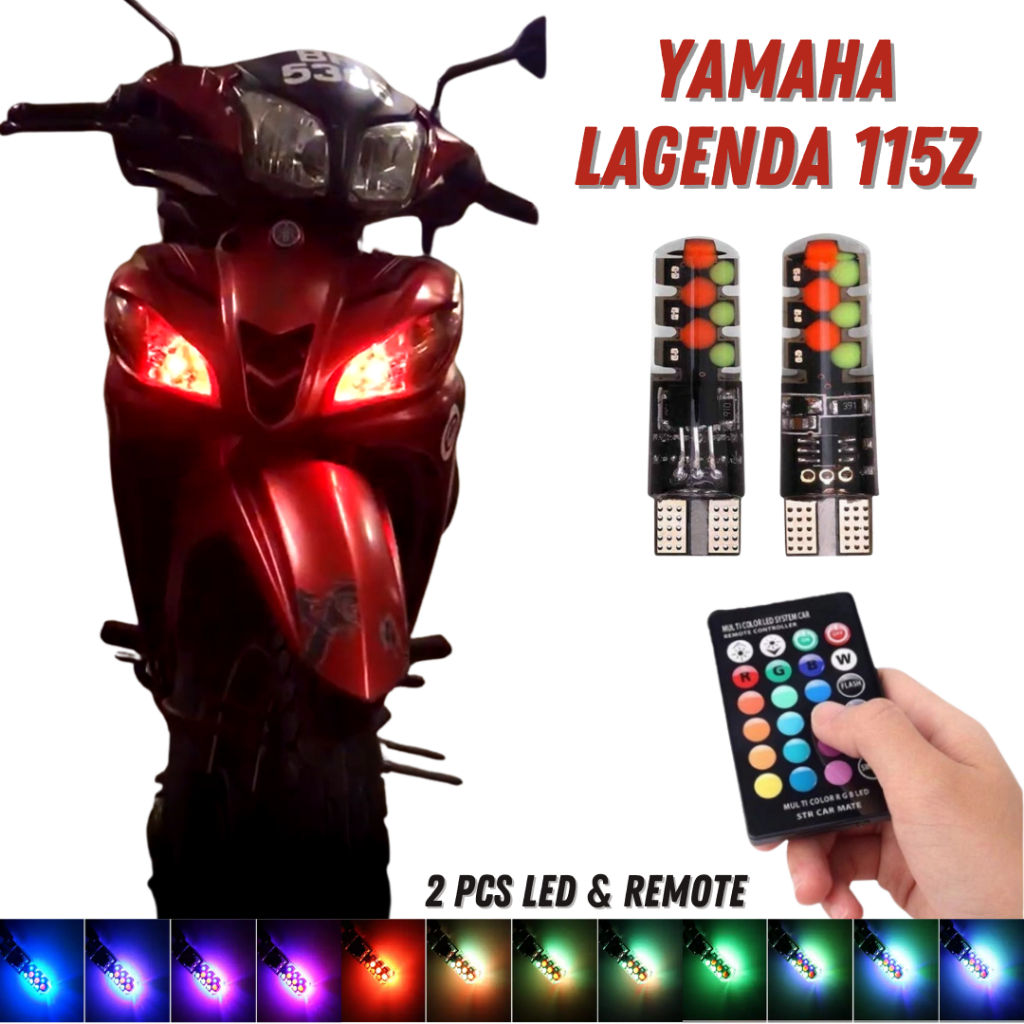 YAMAHA LAGENDA 115Z T10 Bulb RGB LED Remote Control Multi Color COB ...