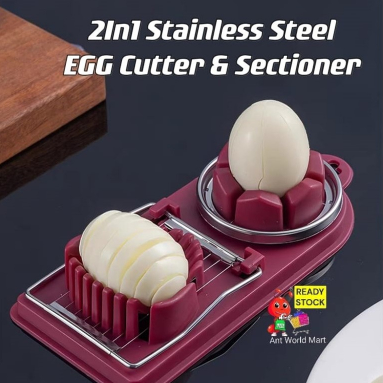Ant World Mart@ 2in1 Stainless Steel EGG Slicer Cutter And Sectioner ...