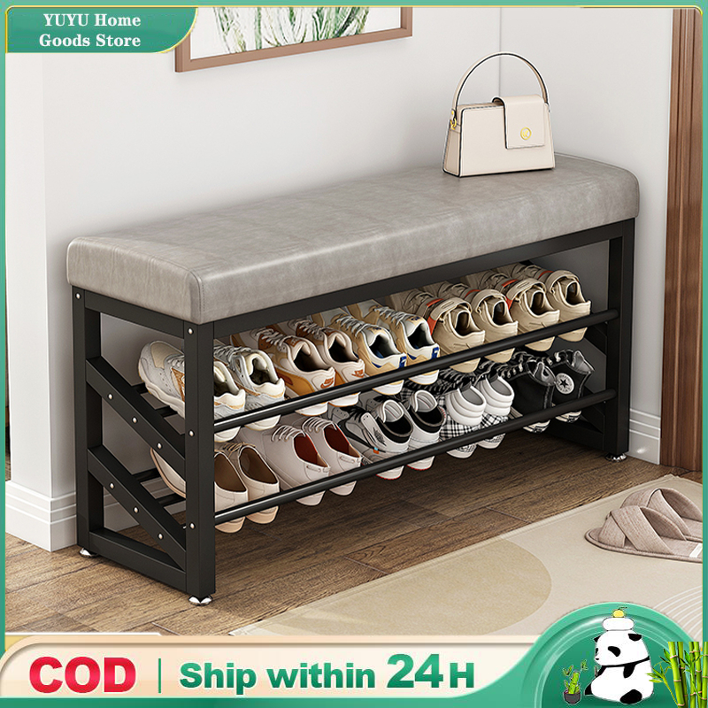 Shoe Stool Cabinet with Cushion Storage Modern Storage Stool Cushion ...