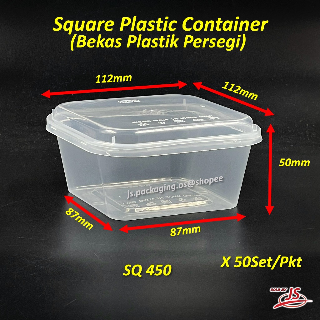SQ 250/350/450/550/650/750 Square Disposable Plastic Food Container ...