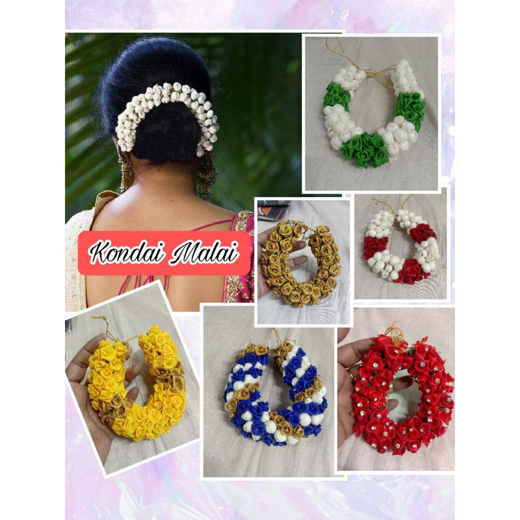 Kondai Maalai Artificial Beautiful Hair Decorative Flowers Kondai Deco ...