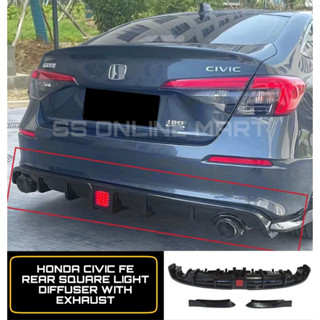 Honda Civic FE Body Kit Car Diffuser Square Light Rear Lip Exhaust ...